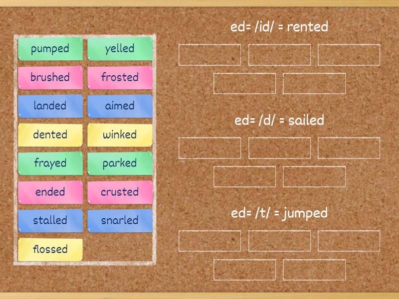 Suffix -ed sort - Group sort