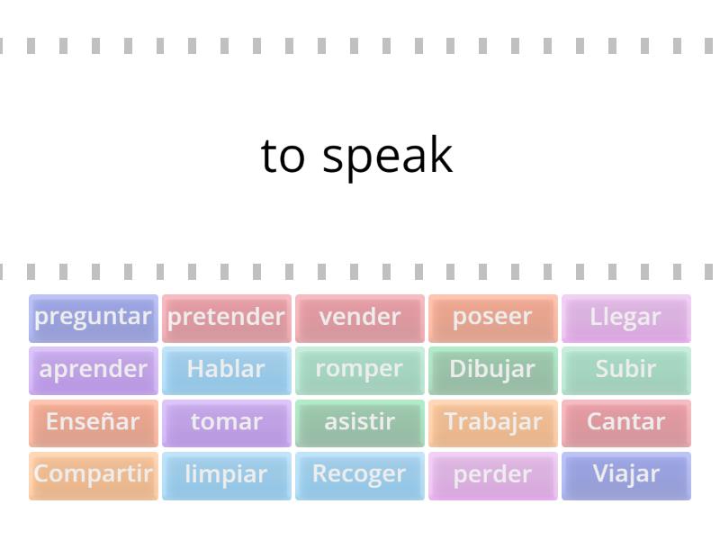 Verbos regulares del presente indicativo - Find the match