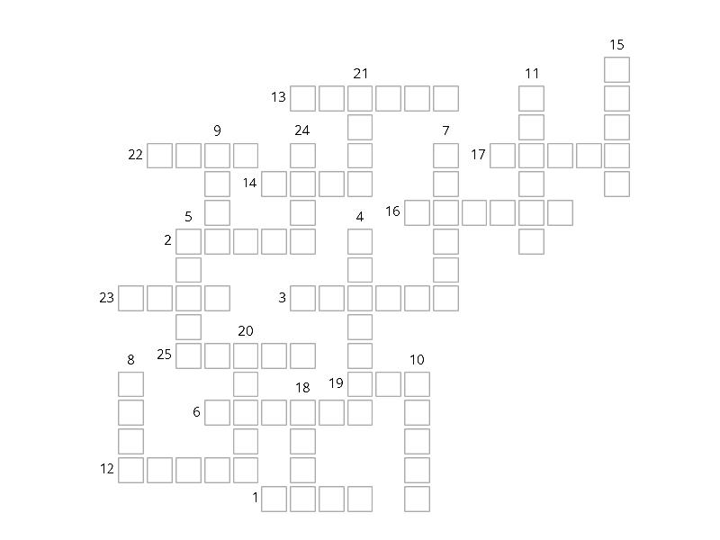 . PAST PARTICIPLES. 25 common irregular verbs - Crossword