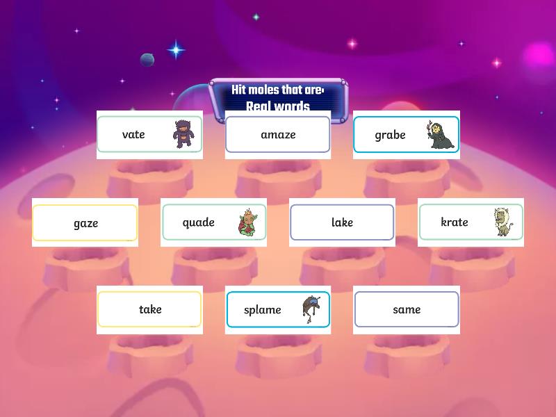 Can you splat the alien words? - Whack-a-mole