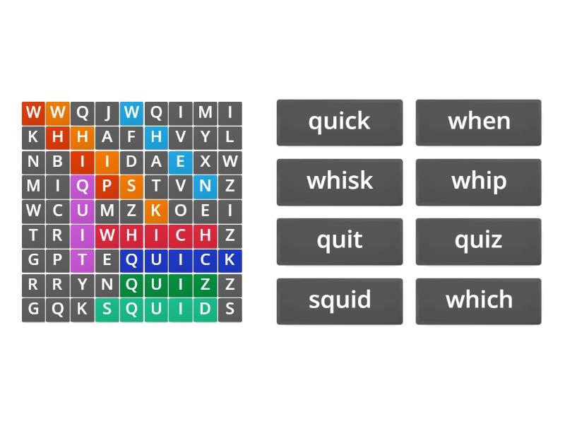 - qu and wh - Wordsearch