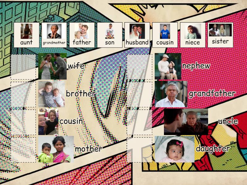 Vocabulary Practice Activity A: Family - Une las parejas