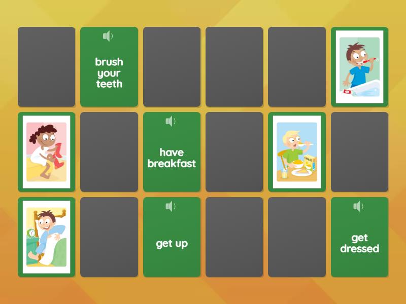 My Day Flashcards Pairs - Matching pairs