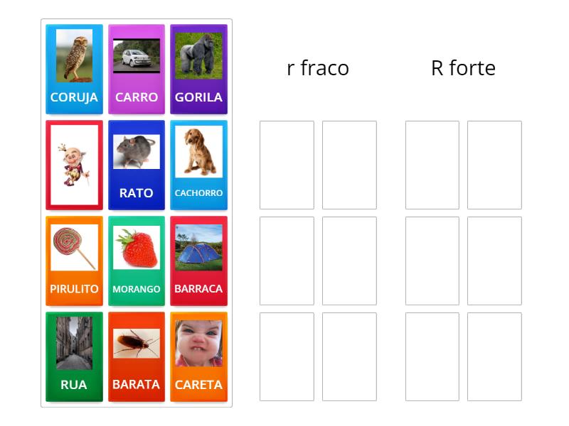 Som forte e som fraco da letra R - Group sort