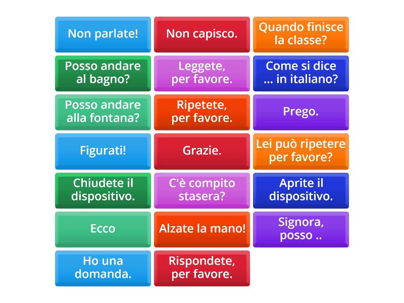 Le espressioni utili Italian 7 - Flip tiles