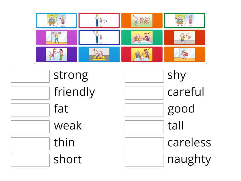 3B unit 3 adjectives - Match up