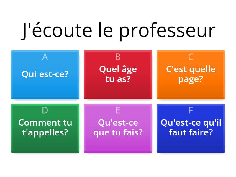 Trouvez la bonne question - Quiz