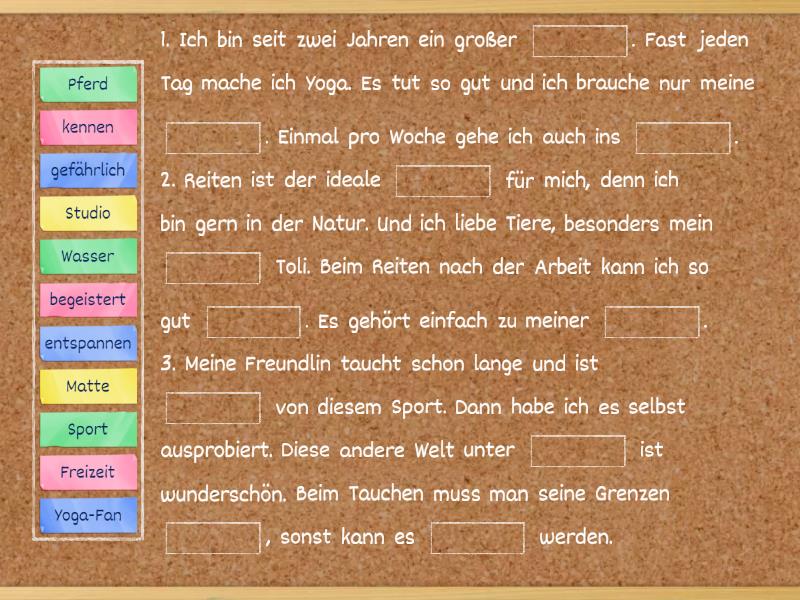 A2.2. Mein Lieblingssport - Complete the sentence