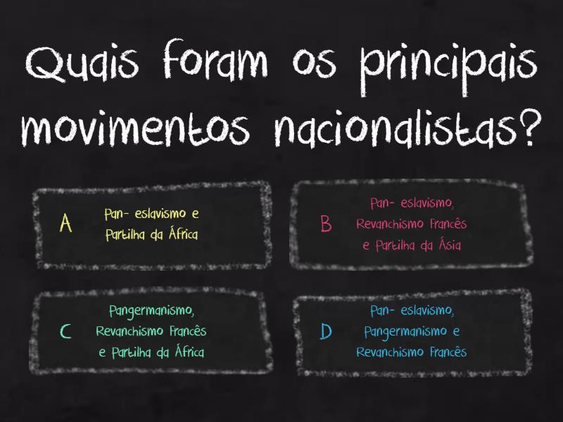 Antecedentes da Primeira Guerra Mundial - Cuestionario