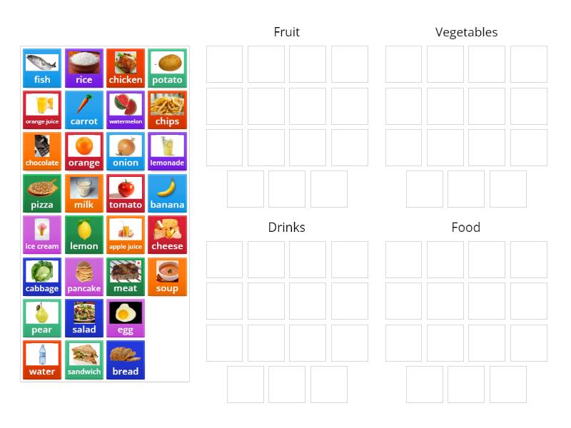 Food and drinks - Group sort