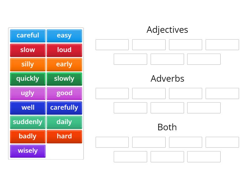 Round Up 4 final revision adjectives and adverbs - Group sort