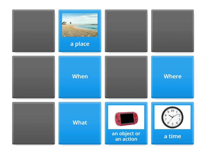 Wh- words - Matching pairs