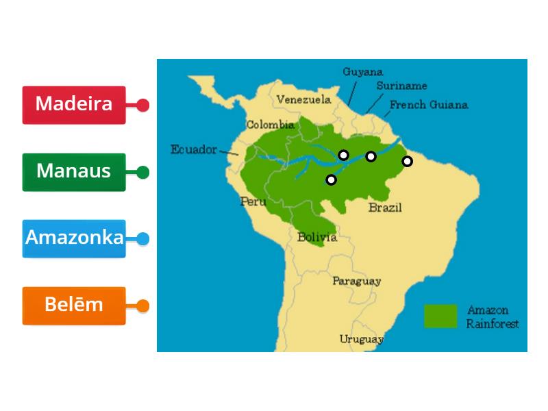 Amazonia- mapa - Labelled diagram