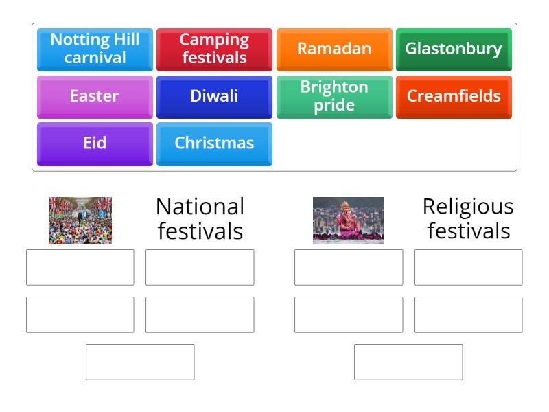 Festivals - Group sort