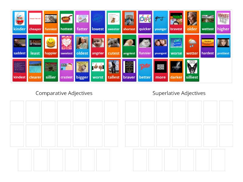 Comparative and Superlative Adjectives - Group sort
