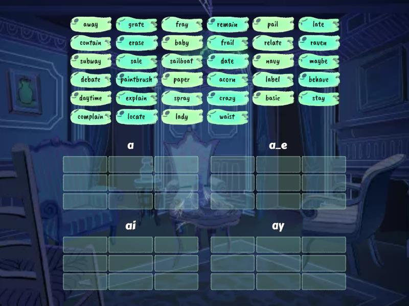 Long A Sound-Spelling Patterns - Group sort