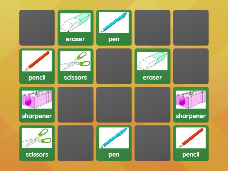 school objects - Parejas