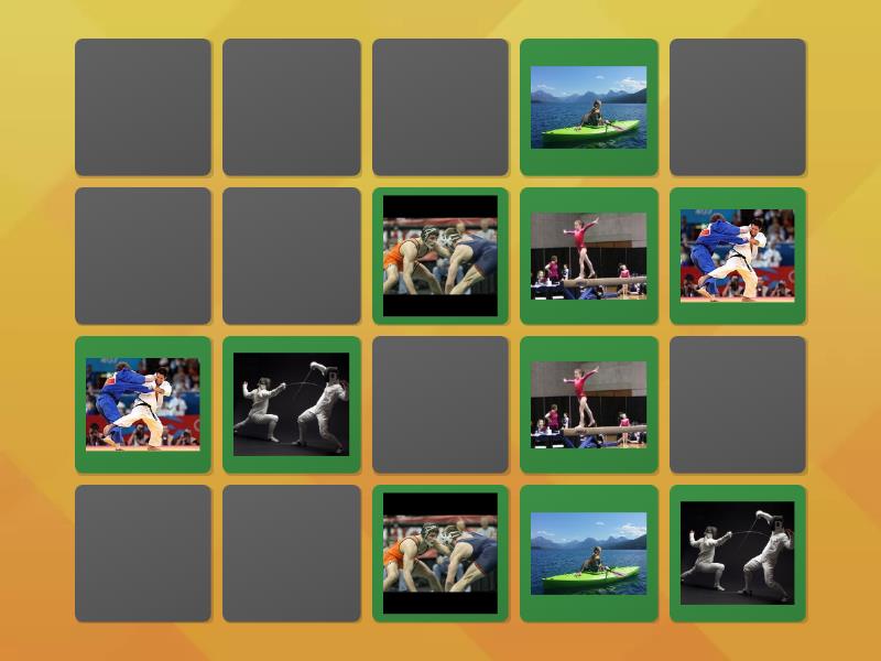 Level 1 Olympic sports (Memory card game) - Matching pairs