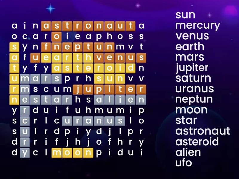 Solar System - Wordsearch