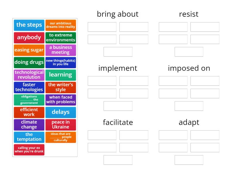 Navigate C1. 1.2. Collocations - Group sort