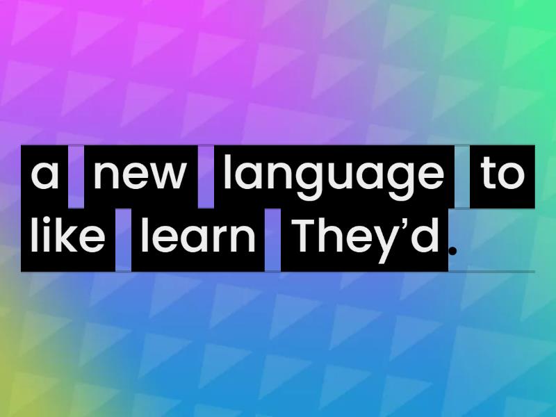Roadmap A2 9C grammar would like/want - Unjumble