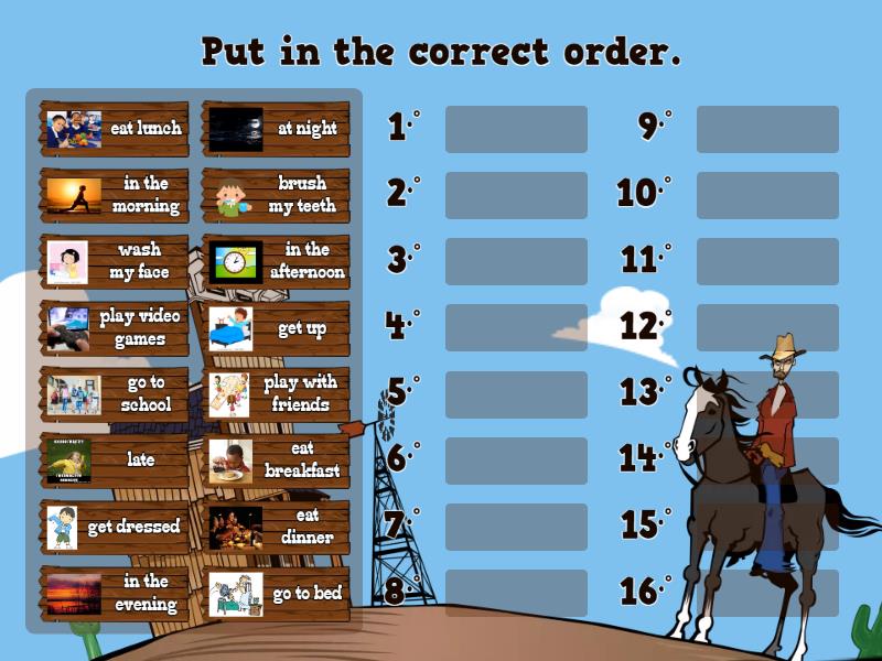 Daily Activities - Rank order