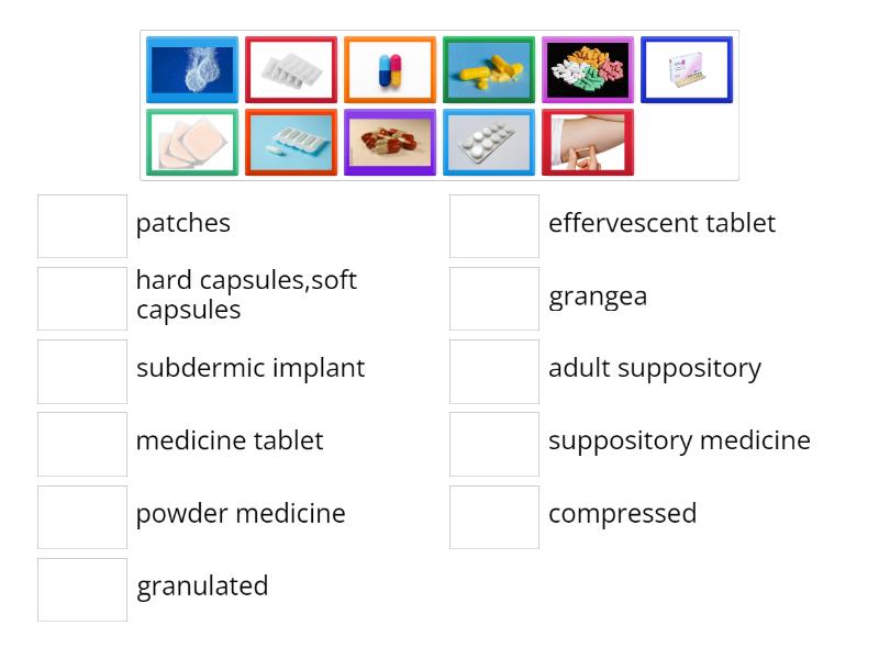 types of medications - Match up