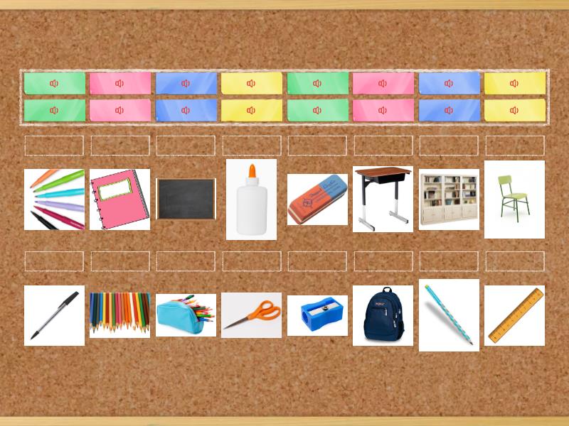 School things matching game - Match up