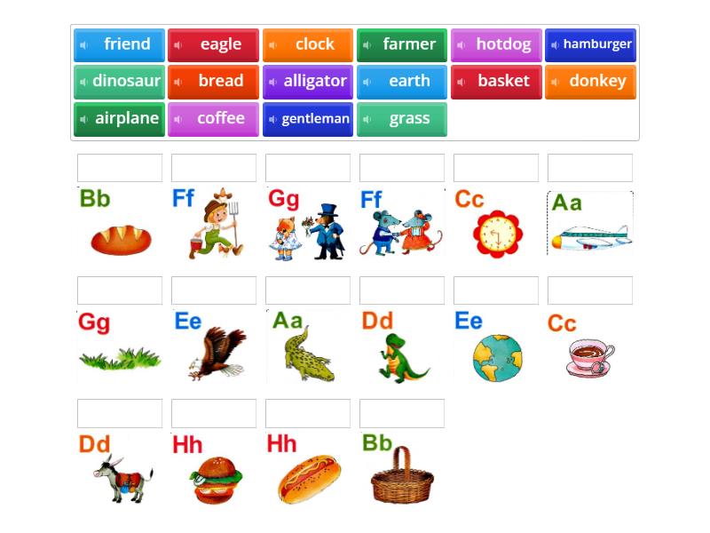 C5- DAY 4- REVIEW LETTER ABCDEFGH- task 1 - Match up
