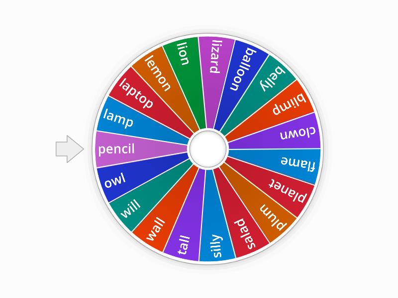 Mixed L Words for Speech Therapy - Spin the wheel