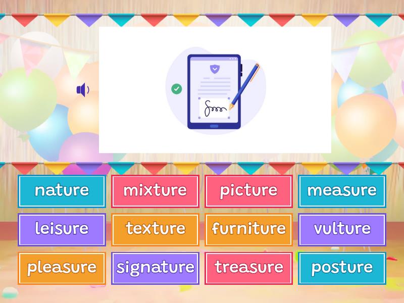 Learn phonics : ture, sure - Find the match