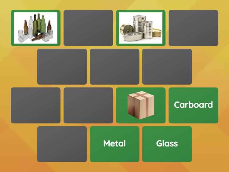 Recyclable Materials - Matching pairs