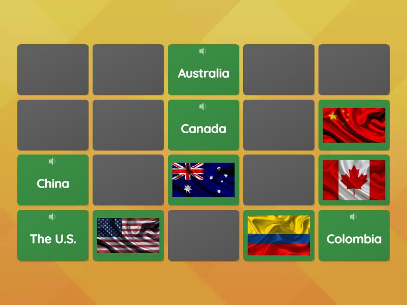 Countries - Matching pairs