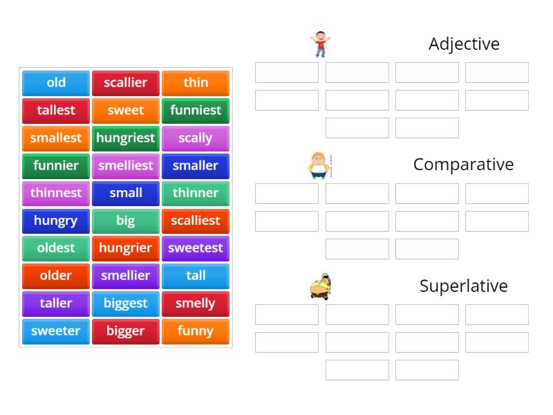 4A Unit 3 Comparatives and Superlatives (level 1) - 按組排序