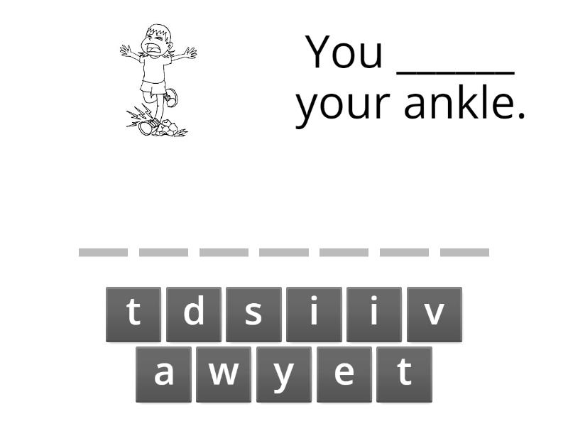 5B Unit 1 Spelling (Injuries) - Spell the word