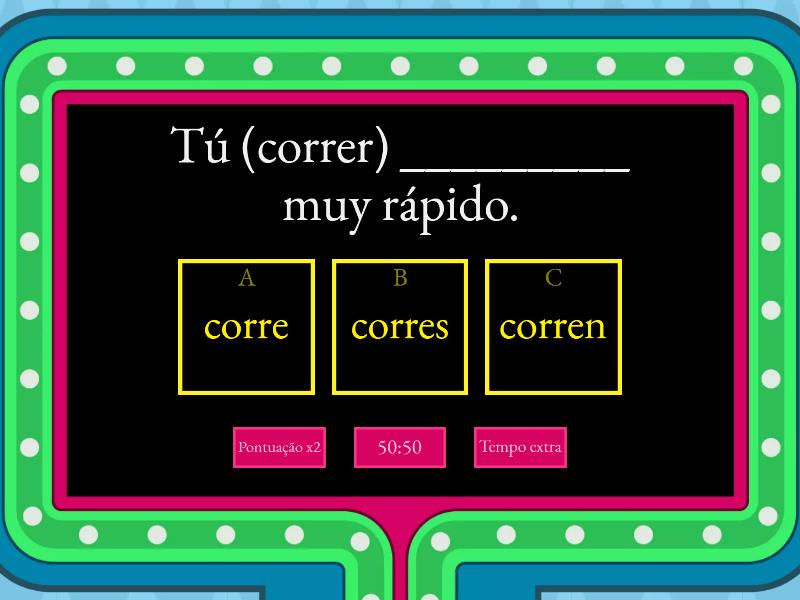 Verbos regulares - Game show de TV