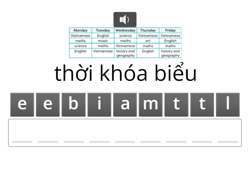 E4 - Unit 7 - Our Timetables - Anagrama