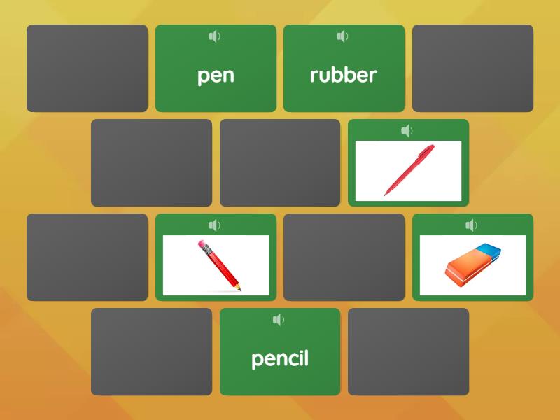 FF1 Unit 1 School things - Matching pairs