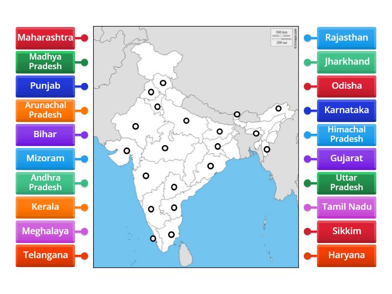Locate and Label the Indian States on the outline map of India ...