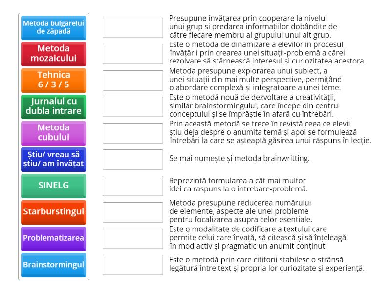 Metode moderne de predare - Match up