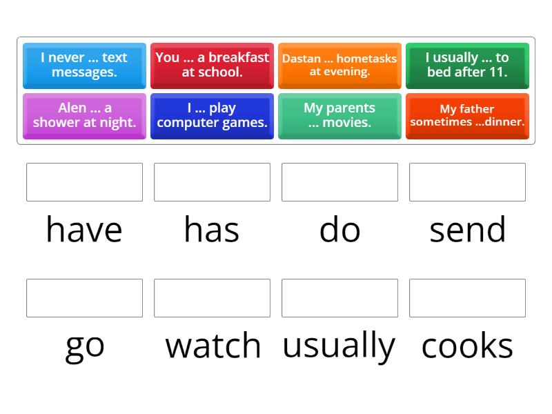 Present Simple - Match up