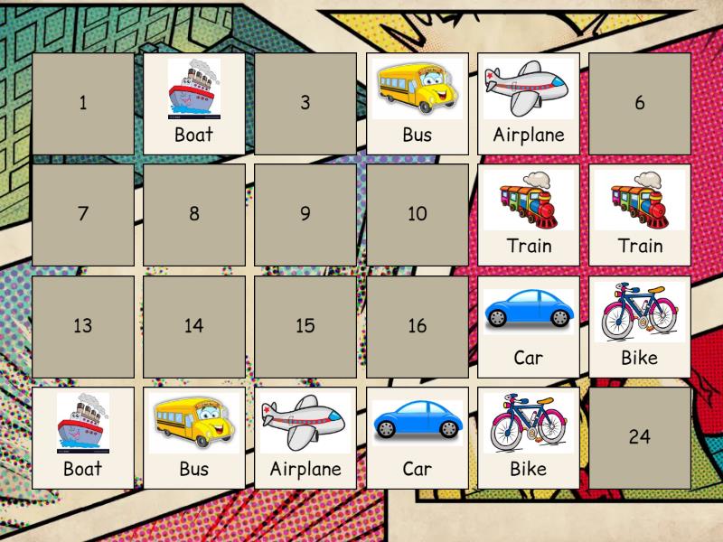 Means of transportation (memory game) - Matching pairs