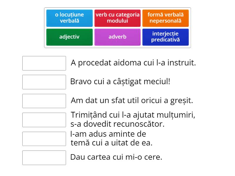 Completiva indirectă_Termen regent - Match up