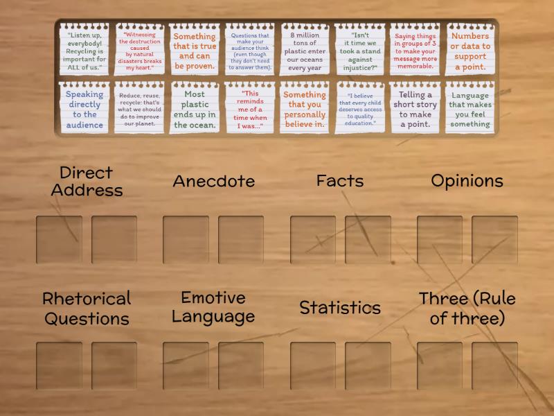 DAFOREST in a persuasive speech - Group sort