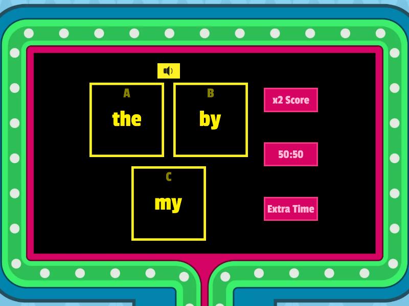 Choose the Correct Trick Word: Fundations K #1-25 - Gameshow quiz