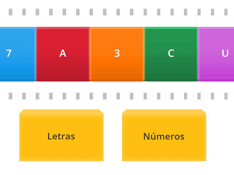 Flexibilidade cognitiva nº e letras - Speed sorting
