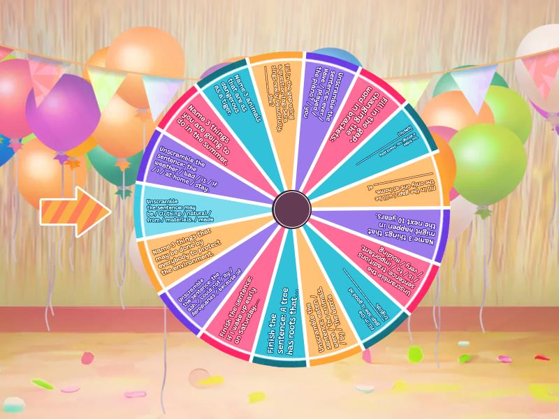 Grammar wheel - Spin the wheel