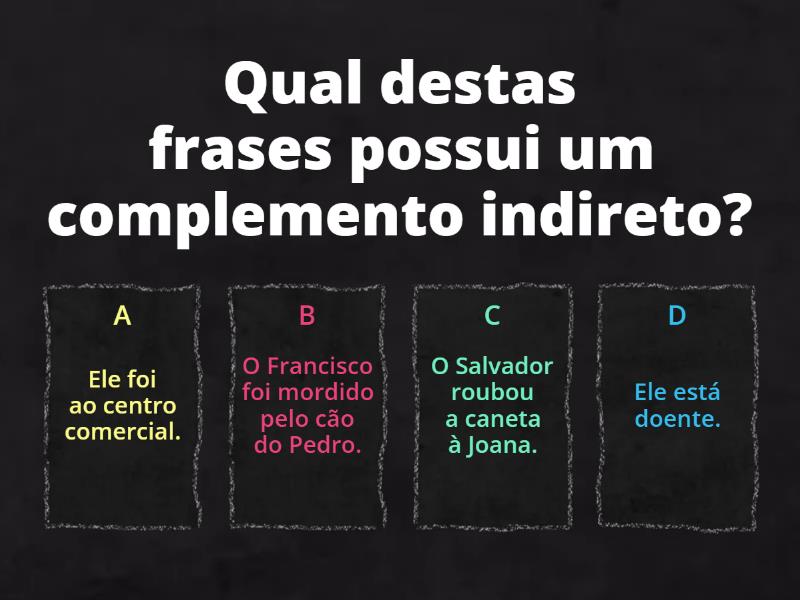 Complemento indireto - Cuestionario