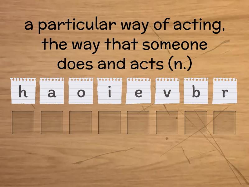 Unit 4 Vocabulary - Anagram