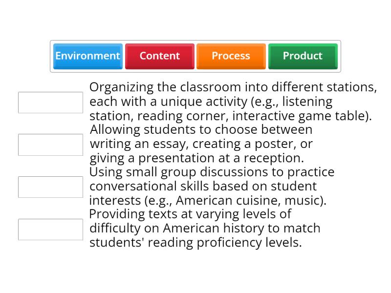 Differentiation Elements Matching Game - Match up